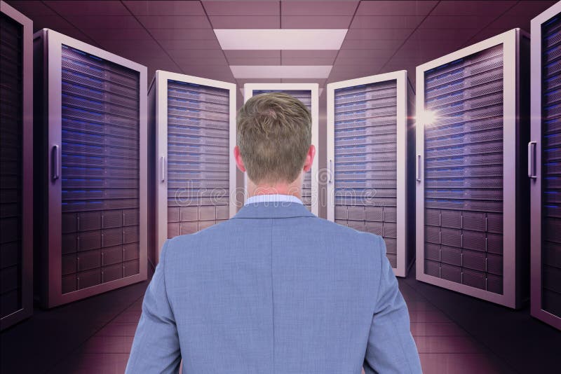 Businessman Standing on in a Data Center Stock Image - Image of center ...