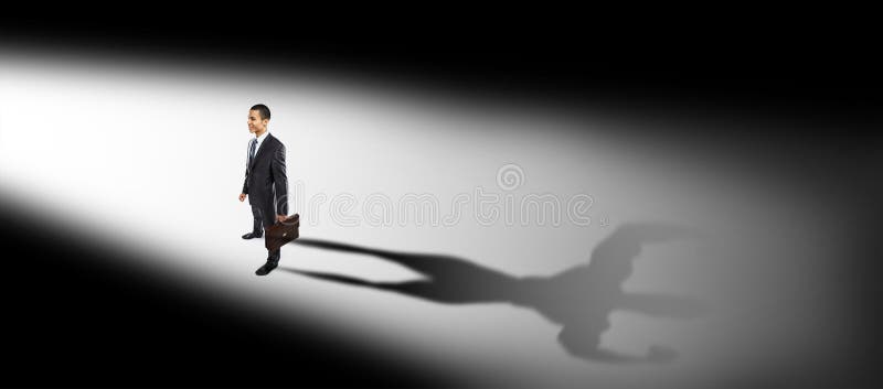 Businessman Standing Face To the Light Stock Photo - Image of ...