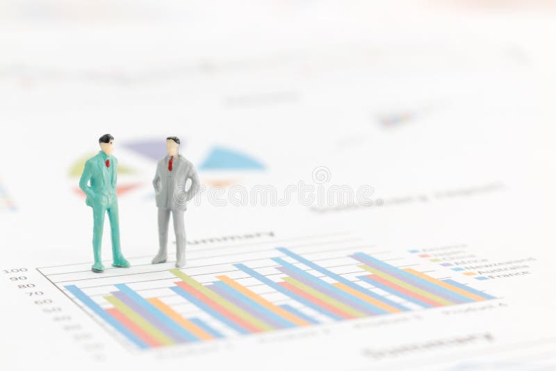 Businessman Standing on a Graph Chart Stock Photo - Image of paper ...