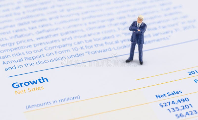 Businessman Standing on Growth Topic in Annual Report Stock Image ...