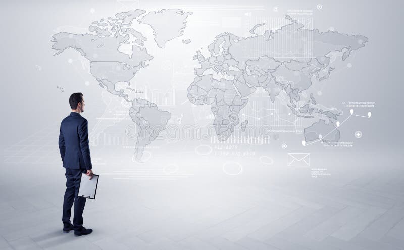 Man Looking at Map with Objects in His Hand Stock Image - Image of ...