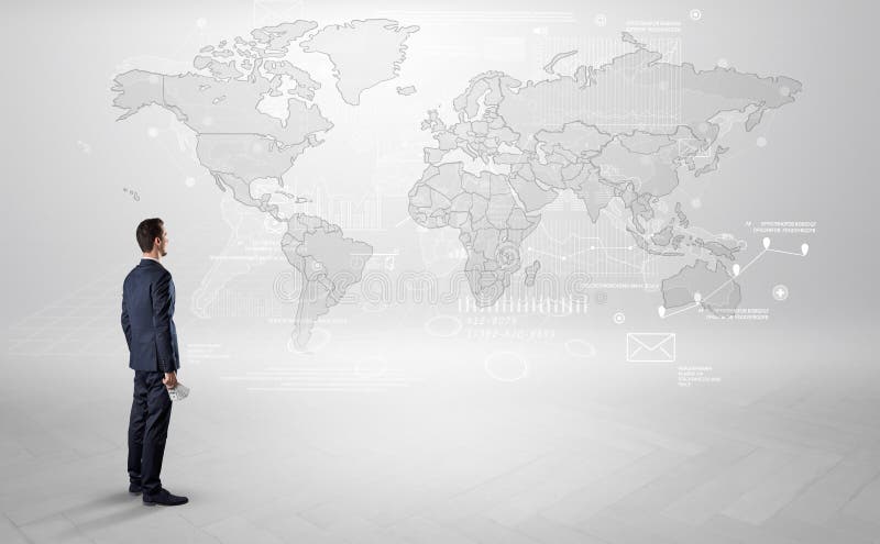 Man Looking at Map with Objects in His Hand Stock Image - Image of ...