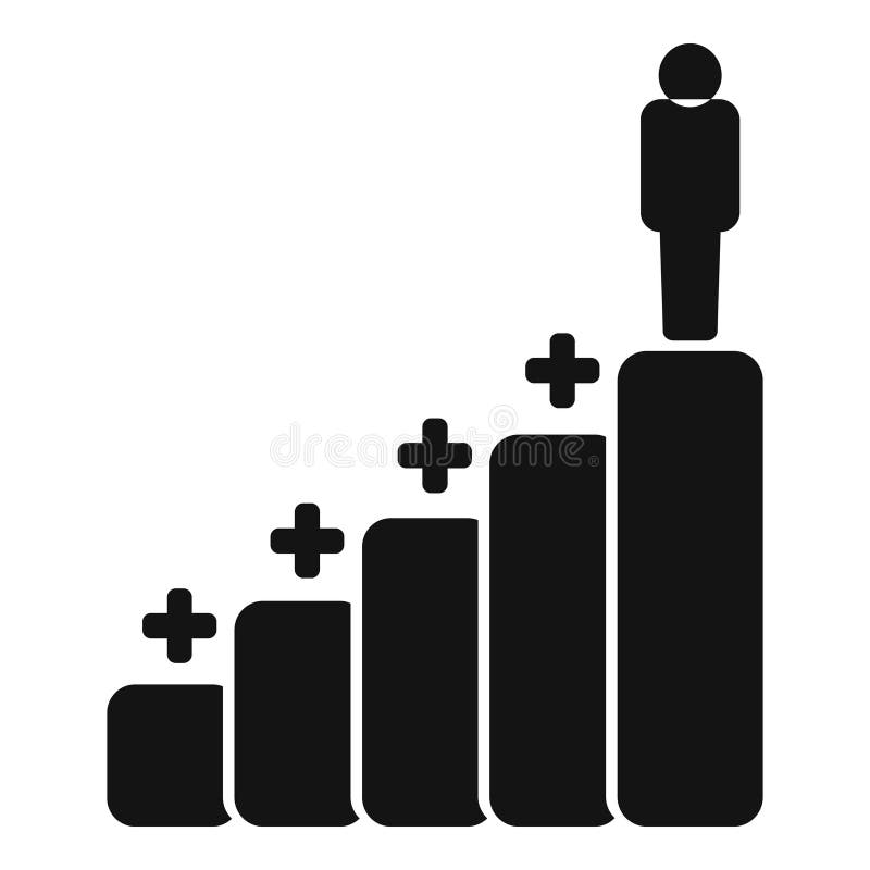 Businessman Standing on Increasing Bar Chart Icon Representing Success ...