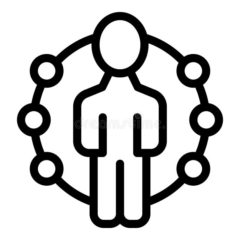Businessman Standing Inside Circle of Connections Representing ...