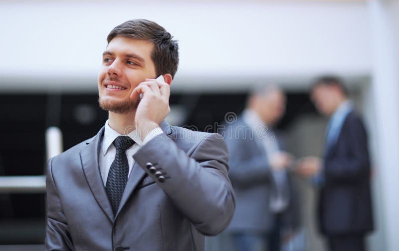 Businessman Standing Inside Modern Office Stock Photo - Image of ...