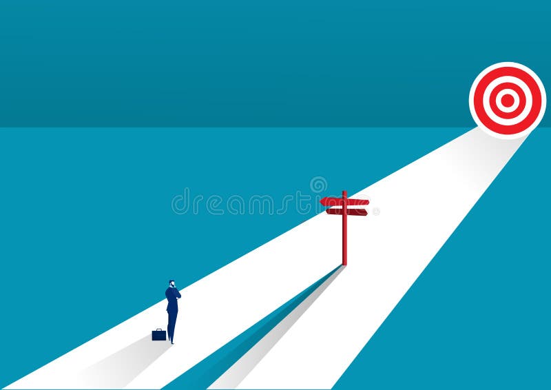 Businessman Standing on Middle Way and Choosing Direction. Business ...