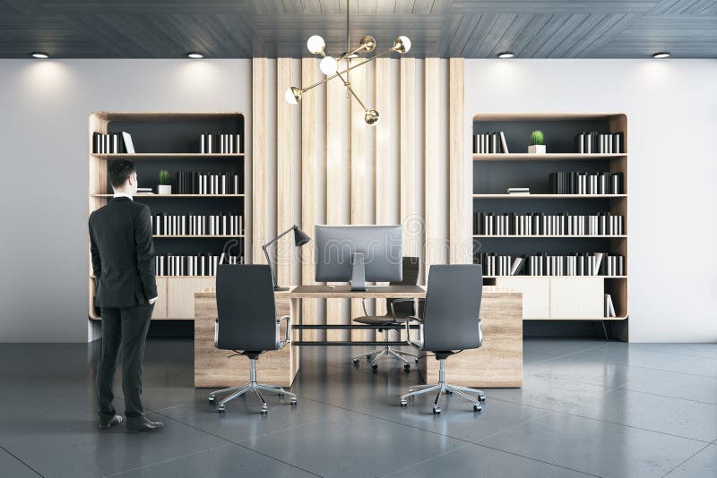 Businessman Standing in Modern Ceo Office Stock Photo - Image of modern ...