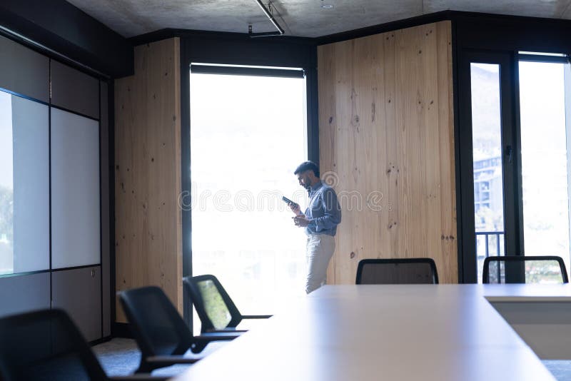 Businessman Standing in a Call Center Stock Image - Image of line ...