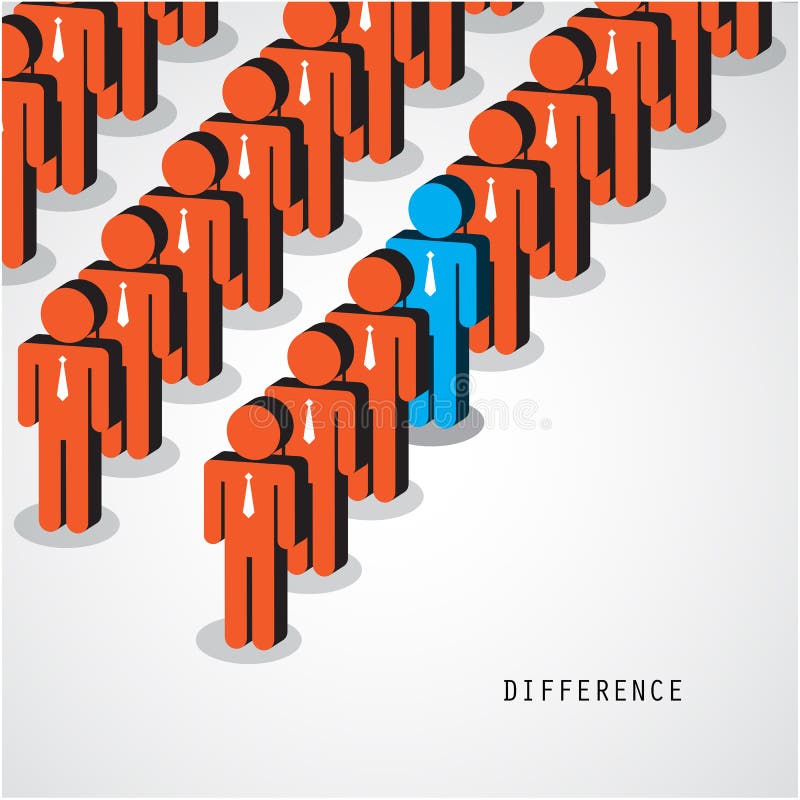 Businessman Standing Out from the Crowd. Business Idea and Difference ...