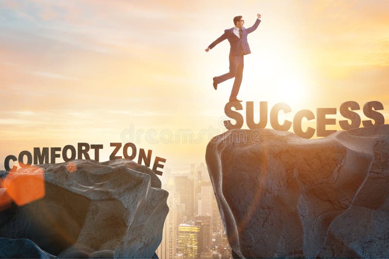 Businessman Standing Over Cliff in the Concept Stock Image - Image of ...