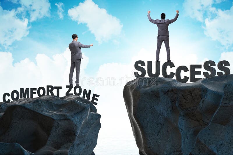 Businessman Standing Over Cliff in the Concept Stock Image - Image of ...