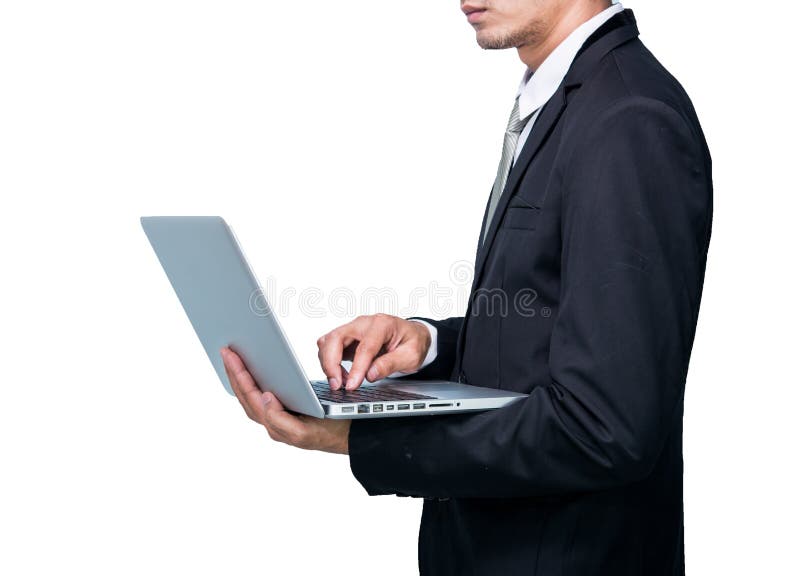 Business man with laptop stock image. Image of motion, technology - 136211