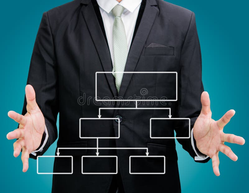 Businessman Standing Posture Hand Holding Strategy Flowchart Iso Stock ...