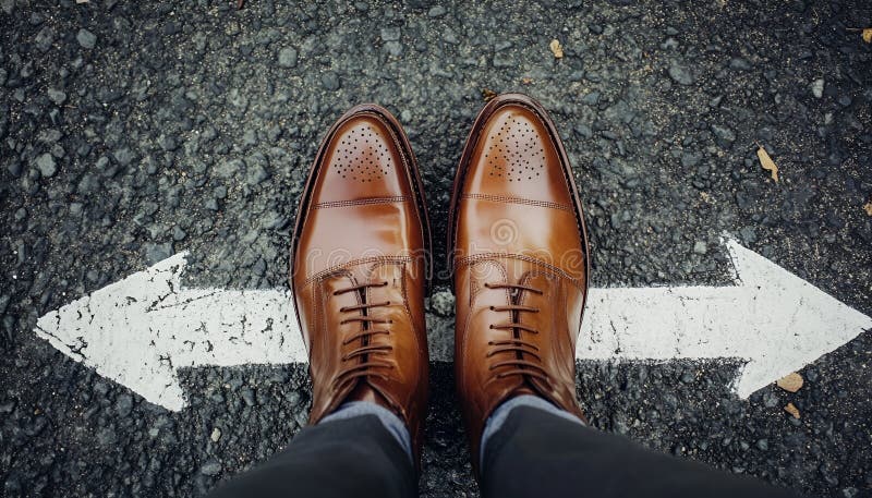 Businessman Standing on Road with Three Direction Arrow Choices ...