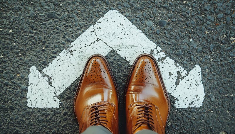 Businessman Standing on Road with Three Direction Arrow Choices ...