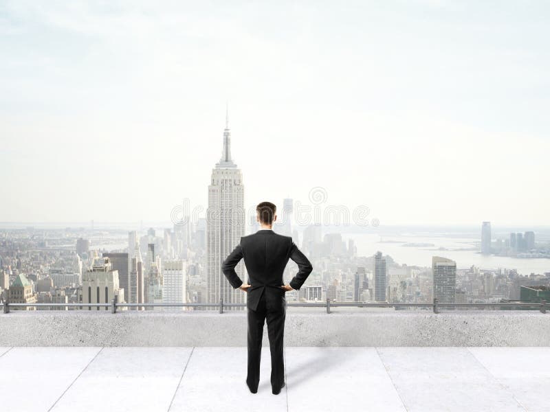 Man standing on roof stock photo. Image of businessman - 31846954