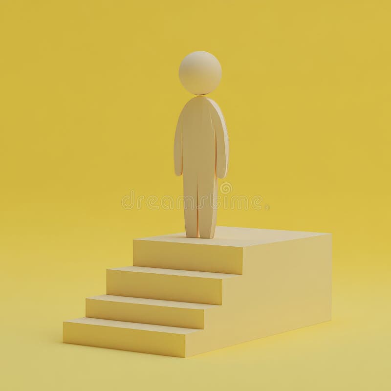 Businessman Standing on the Stairs. Vector Illustration. Eps 10 Stock ...