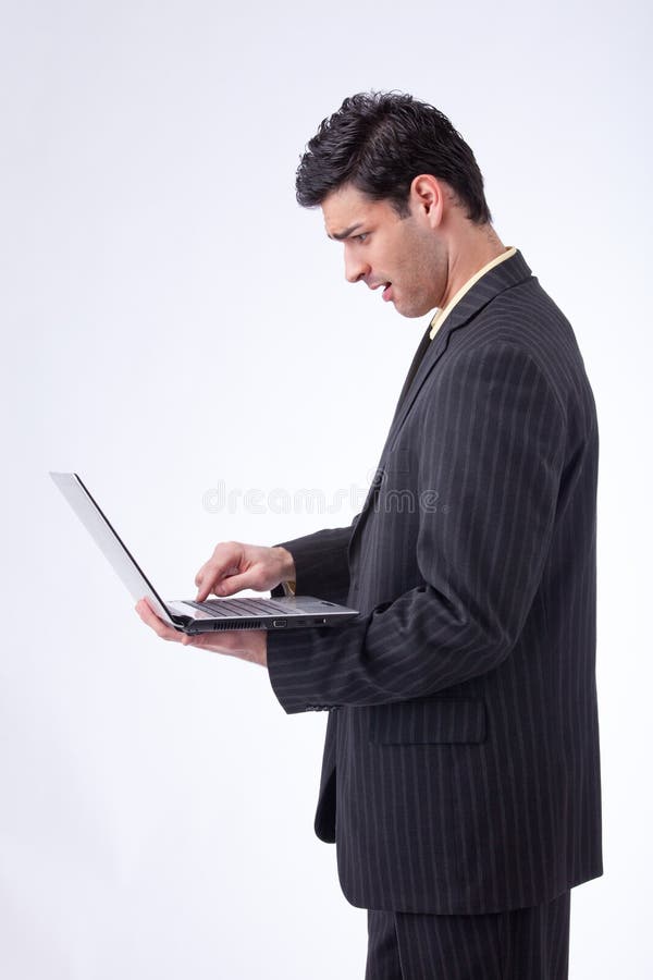 Businessman Standing and Working Stock Image - Image of executive ...