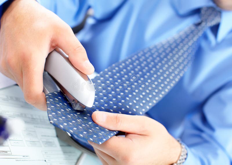 Businessman Stapling Papers - Horizontal Stock Photo - Image of inside ...