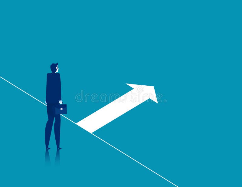 Businessman with Start Line. StartUp Vector Illustration Concept Stock ...