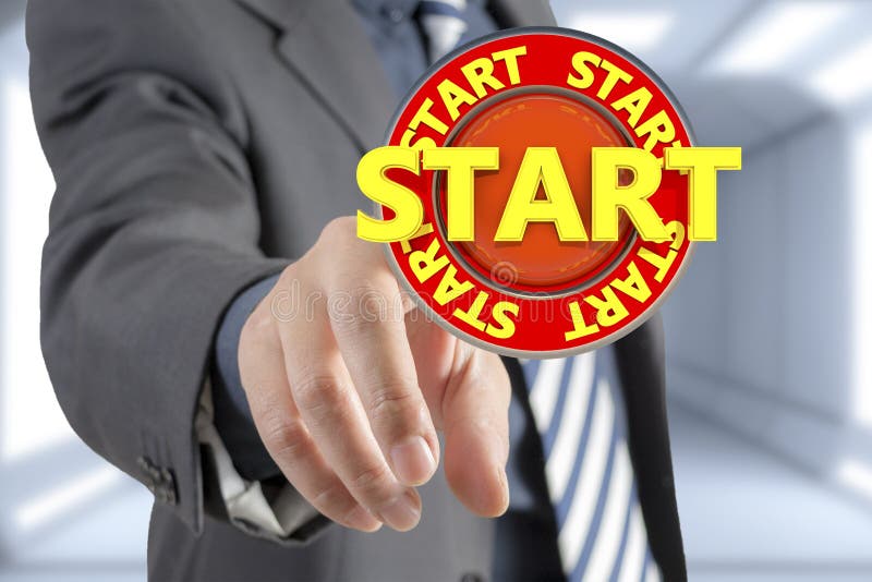Businessman and Start Signal Stock Photo - Image of date, strategy ...