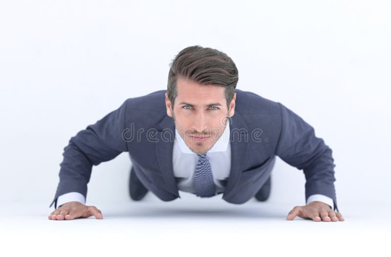 Businessman at the Starting Point. Stock Photo - Image of people ...