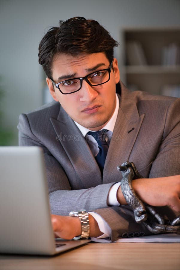 The Businessman Staying in the Office for Long Hours Stock Image ...