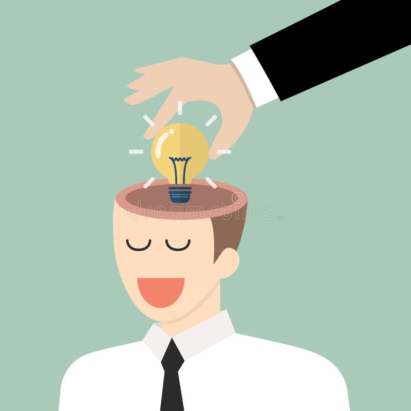 Businessman Stealing Idea from the Other Stock Vector - Illustration of ...