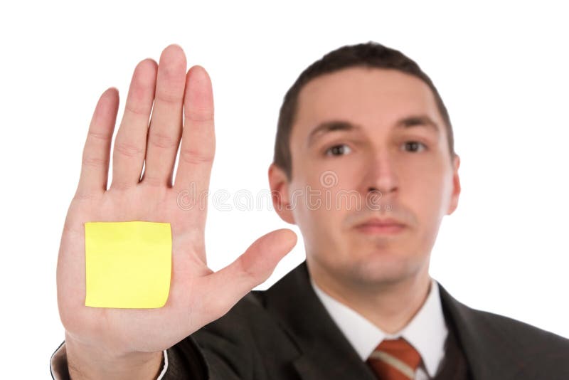 Businessman with Sticker on Hand Stock Image - Image of manager ...