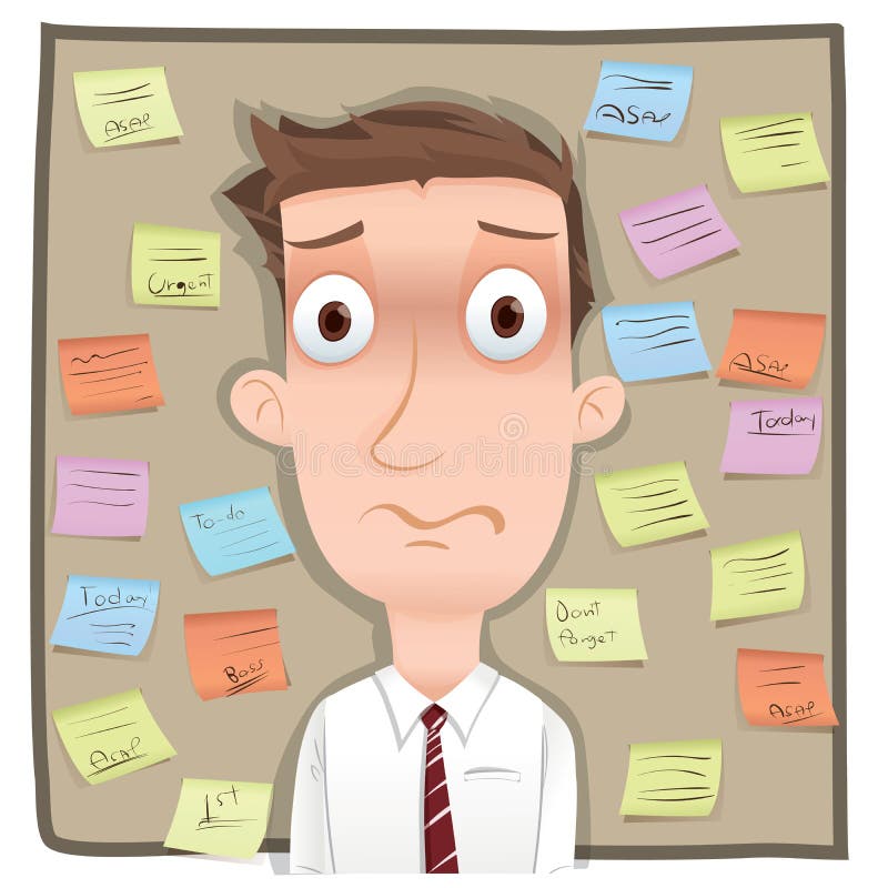 Businessman with Sticky Note. Stock Vector - Illustration of ...