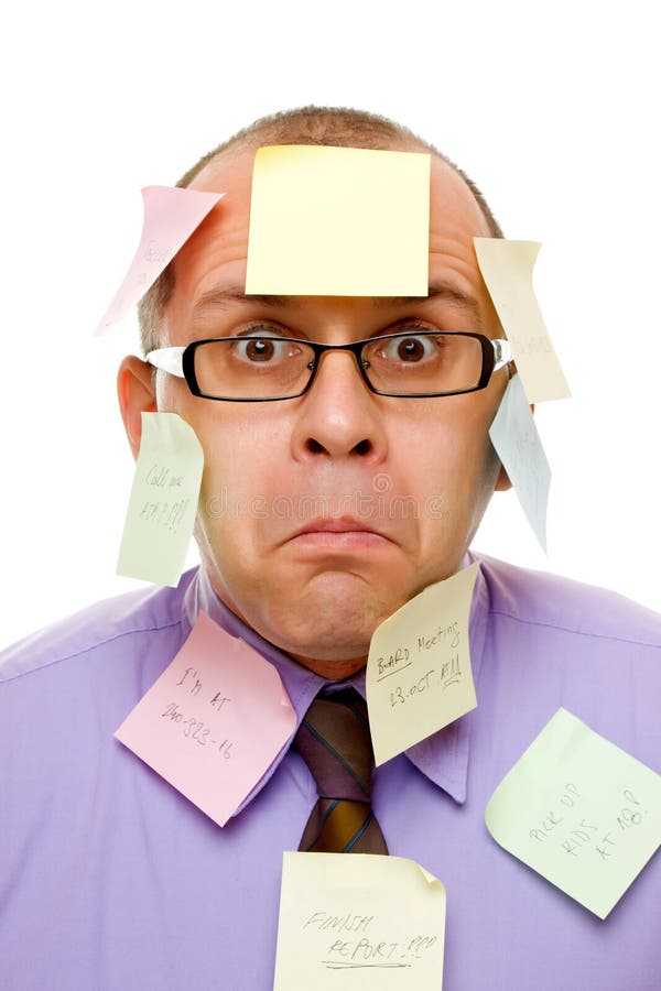 Business Man with Sticky Notes Stock Image - Image of info, human: 13261529