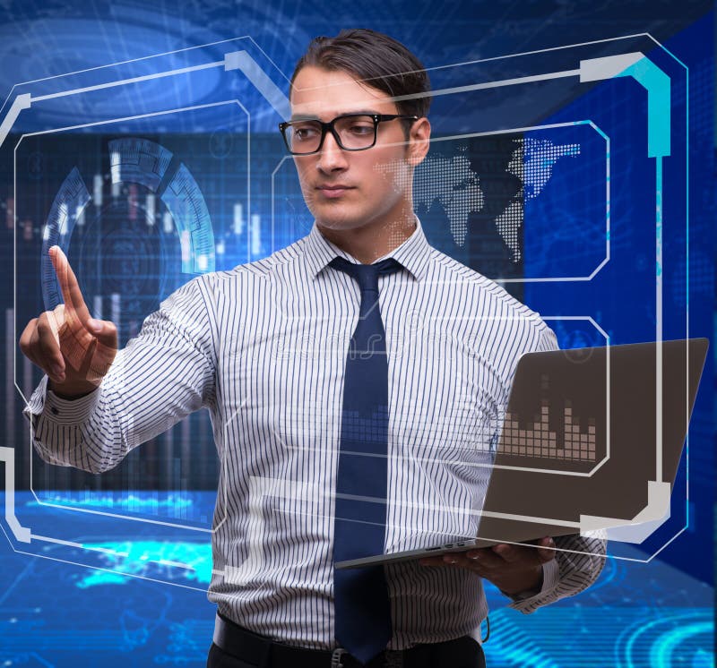 Businessman in Stock Exchange Trading Concept Stock Photo - Image of ...