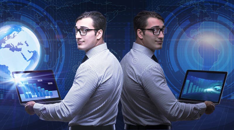 The Businessman in Stock Exchange Trading Concept Stock Illustration ...