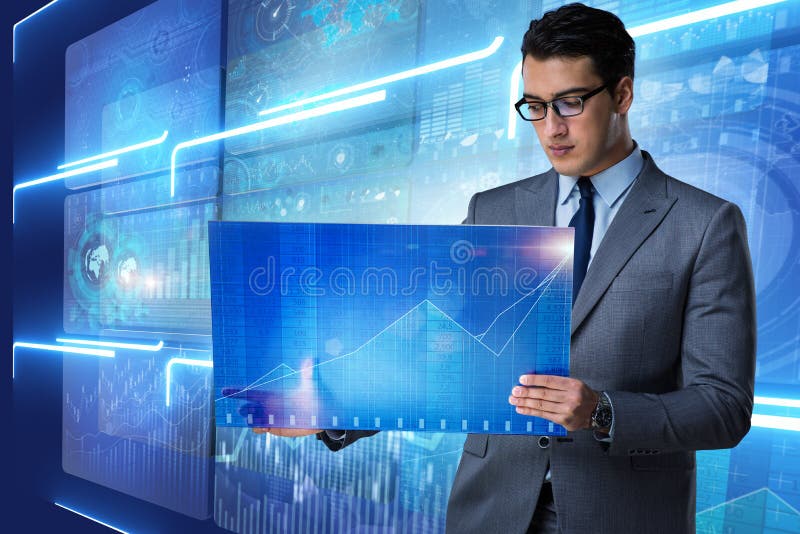 The Businessman in Stock Exchange Trading Concept Stock Photo - Image ...