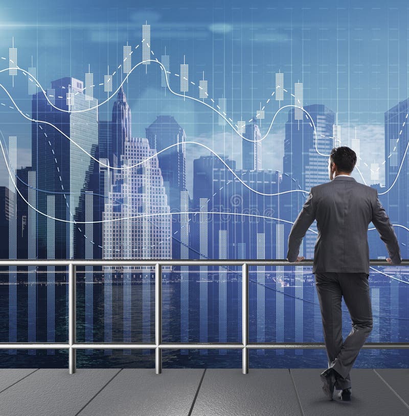 Businessman in Stock Trading Concept Stock Photo - Image of graphic ...