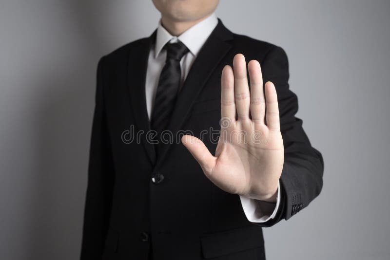 Businessman stock image. Image of hand, stoping, closeup - 101731345