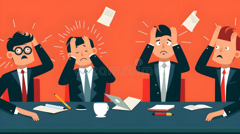 Businessman Stress at Work. Vector Illustration in Flat Cartoon Style ...