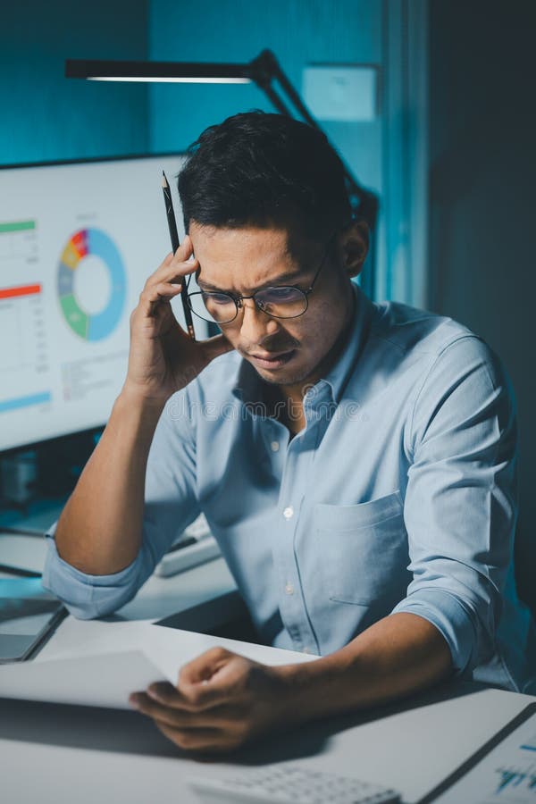 Businessman is Stressed because of Business Problems in the Office ...