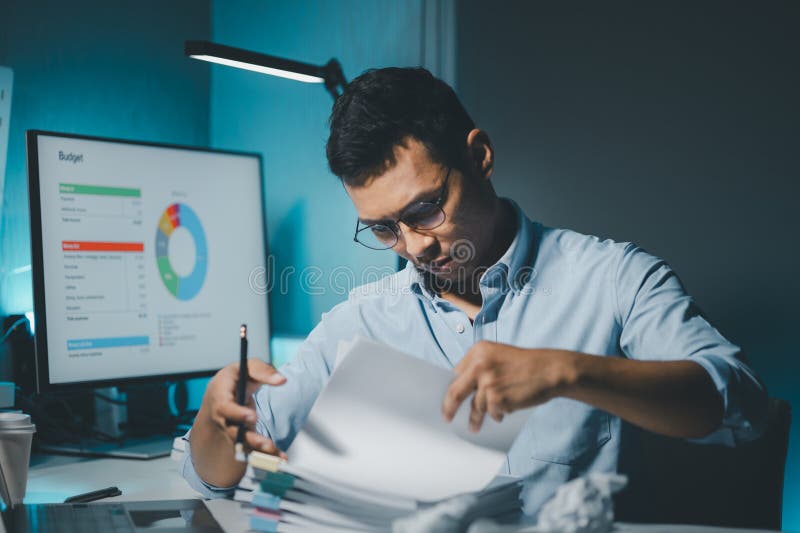 Businessman is Stressed because of Business Problems in the Office ...
