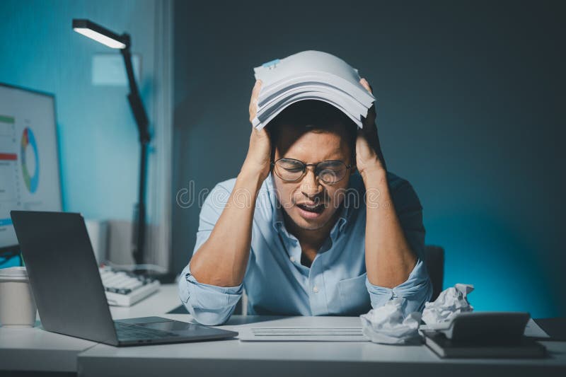 Businessman is Stressed because of Business Problems in the Office ...