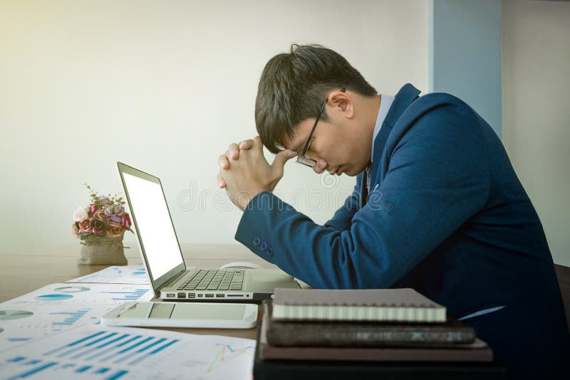 Businessman Stressed Out at Work in Casual Office Stock Photo - Image ...