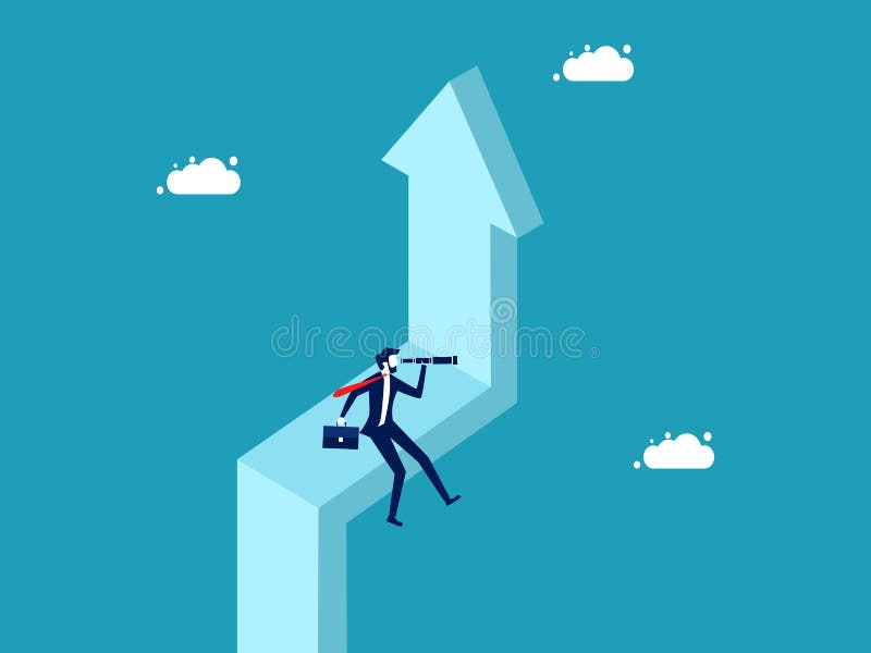 Businessman with a Strong Vision of Growth. Look Far on the Growing ...