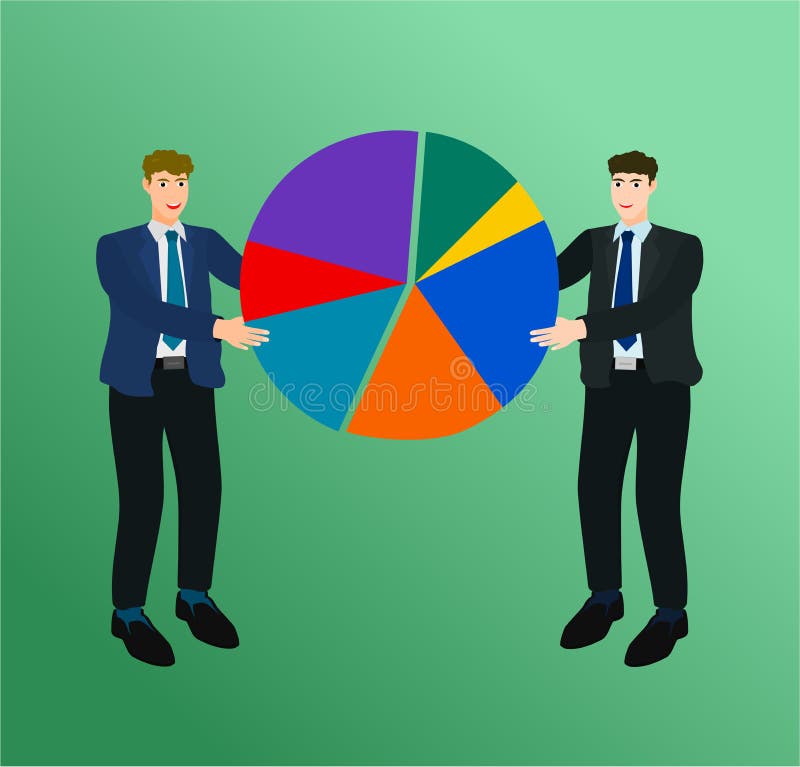 Businessman Success Connect Pie Chart Concept Stock Vector ...