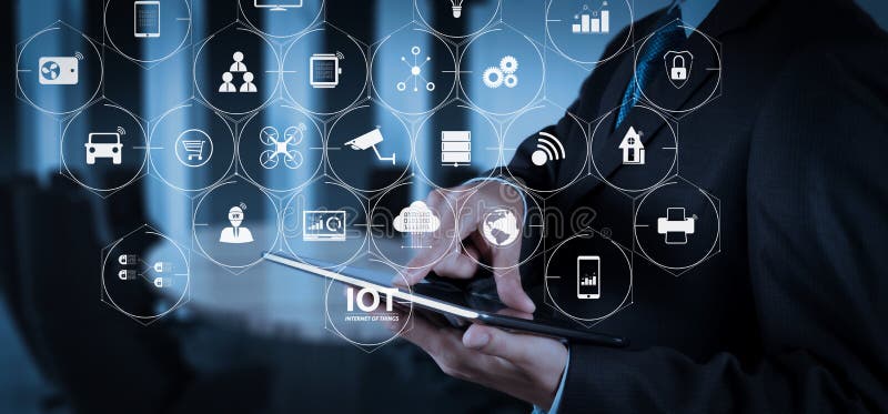 Businessman Success Working with Tablet Computer His Board Room Stock ...