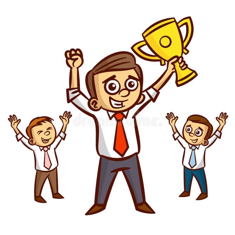 Businessman Successful Cup Joy Stock Vector - Illustration of ceremony ...