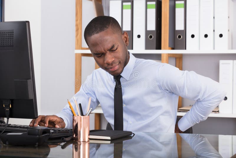 Businessman Suffering from Back Pain Stock Photo - Image of person ...