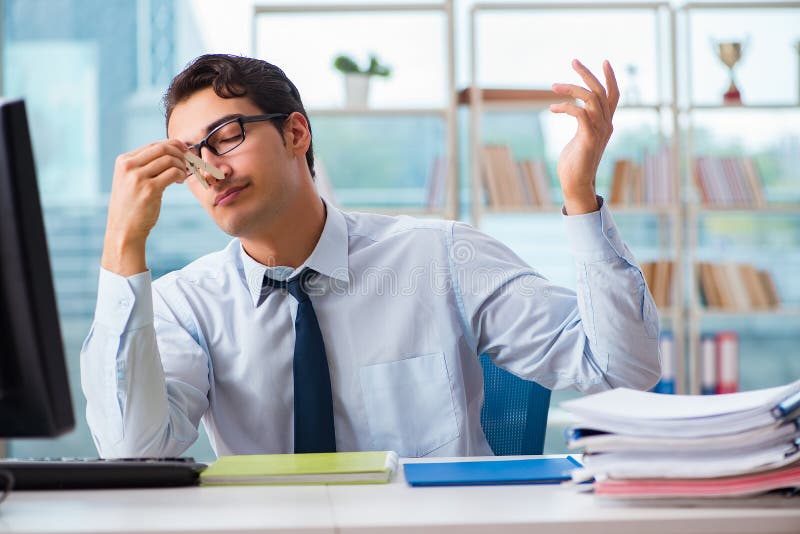 The Businessman Suffering from Excessive Armpit Sweating Stock Photo ...