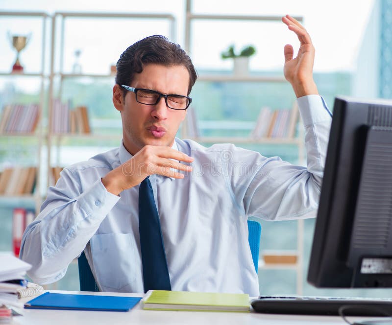 Businessman Suffering from Excessive Armpit Sweating Stock Image ...