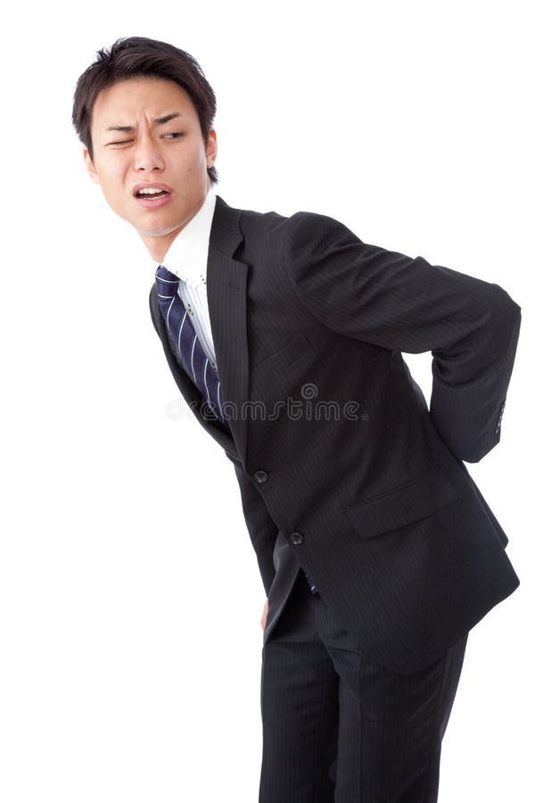 Businessman Suffering from Low Back Pain Stock Photo - Image of ...