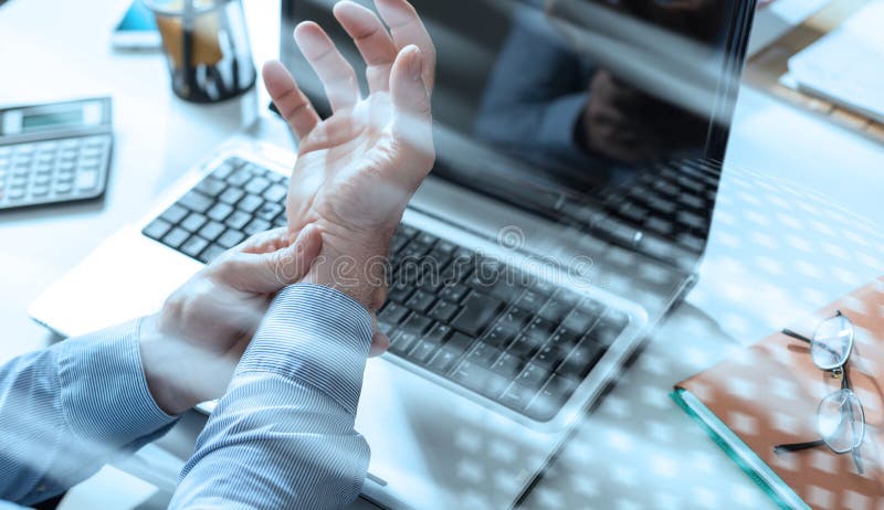 Businessman Suffering from Wrist Pain Light Effect Stock Photo - Image ...